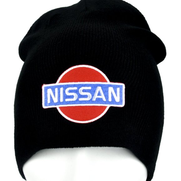 Accessories | Red Blue White Nissan Logo Black Beanie Knit Cap Hat ...